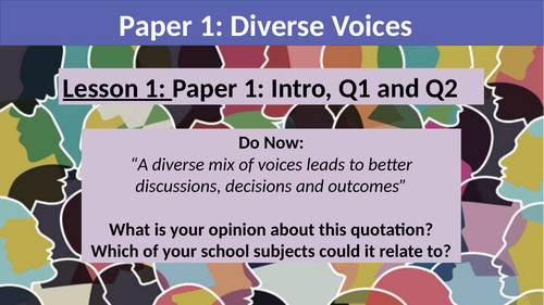 Language Paper 1 with EDI Texts | Teaching Resources