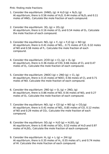Kp worksheets (equilibria) | Teaching Resources