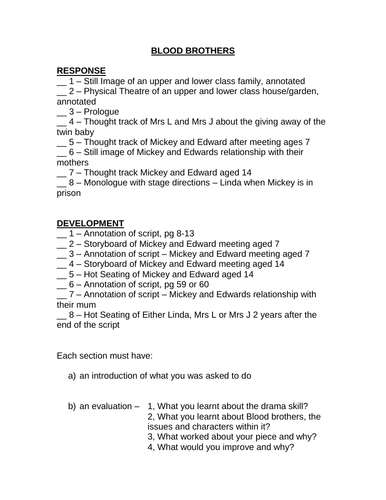 Blood Brothers: Extensive Drama resource pack | Teaching Resources