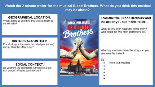 Blood Brothers: Extensive Drama resource pack | Teaching Resources