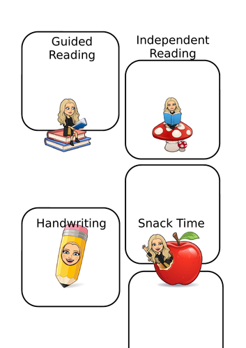 Bitmoji Visual Timetable | Teaching Resources