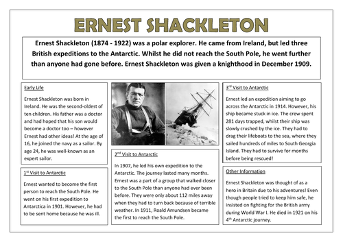 Ernest Shackleton - KS1 Whole Class Reading Session! | Teaching Resources