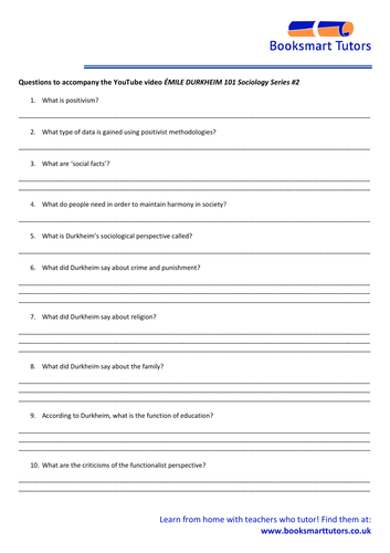 ÉMILE DURKHEIM Key Sociologist | Teaching Resources