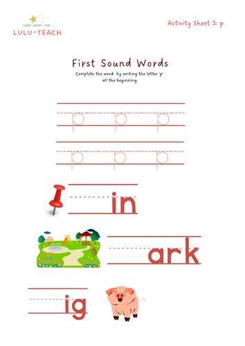 'p' Sound Phonics Activity Sheets | Teaching Resources