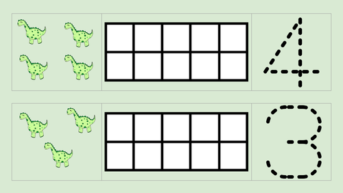 Tens frame counting - dinosaurs | Teaching Resources