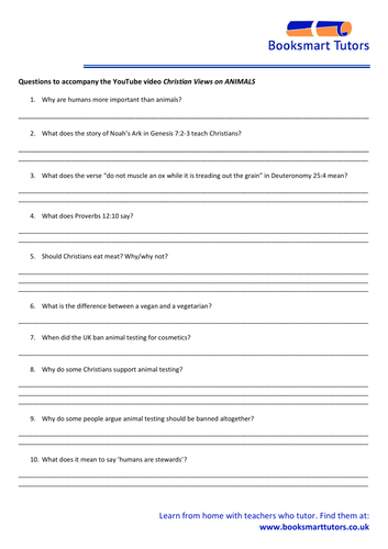 Christian Views on ANIMALS | Teaching Resources