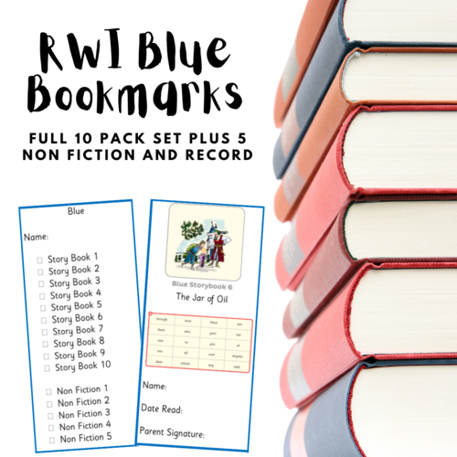 Blue RWI Book Marks - All standard books plus Non Fiction with Record ...