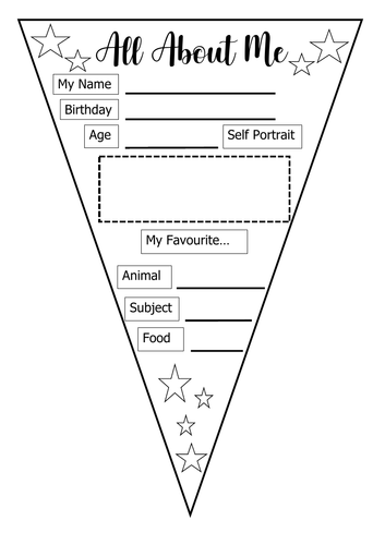 All About Me - Bunting | Teaching Resources