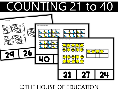 Counting 21 to 40 Clip Cards | Teaching Resources