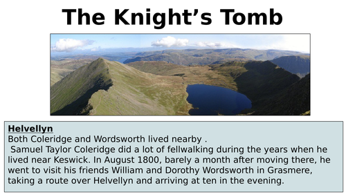 Coleridge - The Knight's Tomb | Teaching Resources