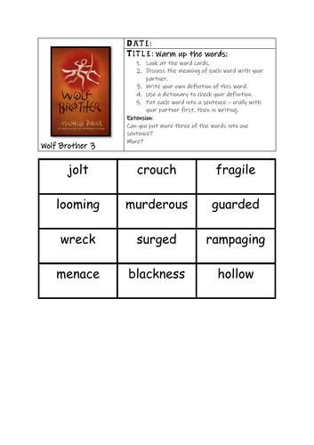 Wolf Brother scheme and lessons (could link to Stone Age to Iron Age as ...