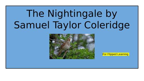 Coleridge The Nightingale | Teaching Resources