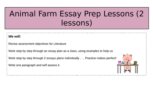 Animal Farm GCSE Assessment Prep Lessons PLANNING and WRITING ...