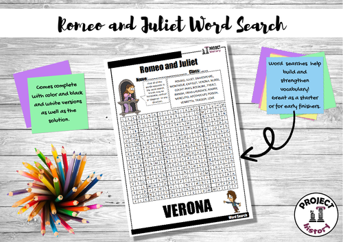 Romeo and Juliet Word Search | Teaching Resources
