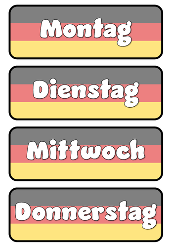 German days and months display MFL | Teaching Resources