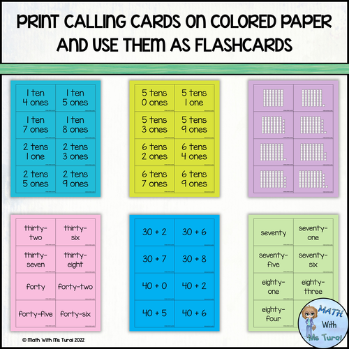 2-Digit Place Value Bingo Game 4x4 Grid | Teaching Resources