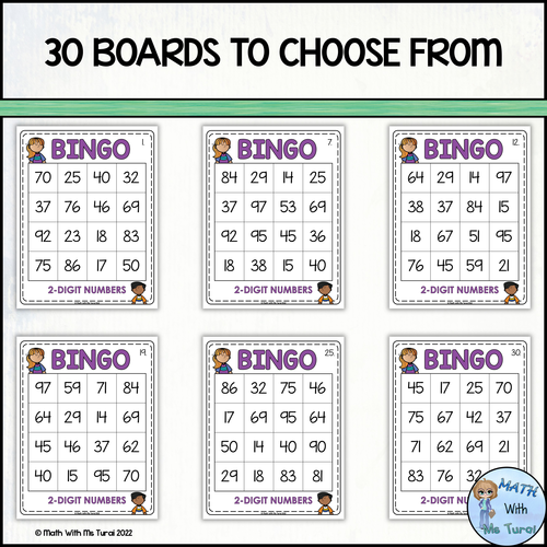2-Digit Place Value Bingo Game 4x4 Grid | Teaching Resources