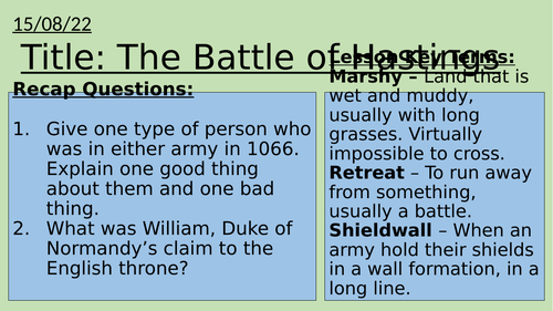 Battle of Hastings - The Battle - Ks3 | Teaching Resources