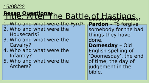 Battle of Hastings - How did William keep control? - Ks3 | Teaching ...