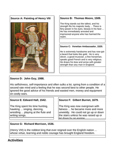 Tudors - Henry VIII - Ks3 | Teaching Resources