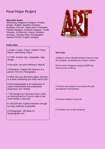 Art and Design project ideas (lots) | Teaching Resources