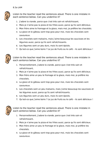 Food lesson - listening | Teaching Resources