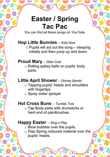 Easter Tac Pac/Sensory Music | Teaching Resources