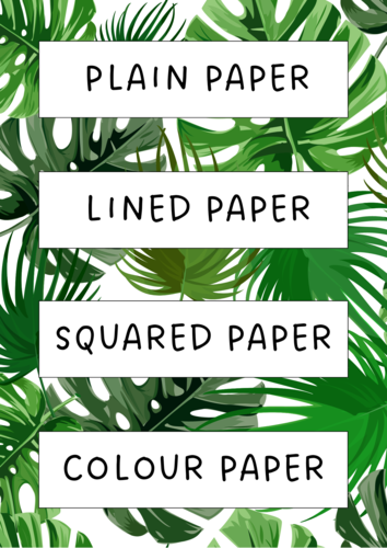 Tray Labels - Tropical / Botanical Theme | Teaching Resources