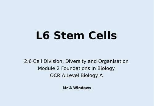 Cell Division - A Level Biology | Teaching Resources