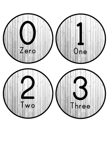 Number Circles 1-20 With Words White Wood | Teaching Resources