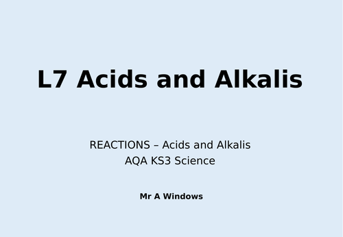 KS3 Reactions of Metals and Acids | Teaching Resources