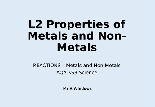 KS3 Reactions of Metals and Acids | Teaching Resources