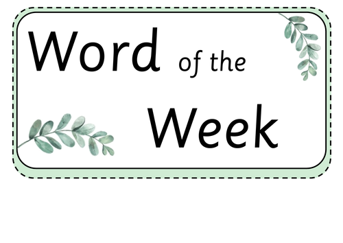 Word of the Week Display | Teaching Resources