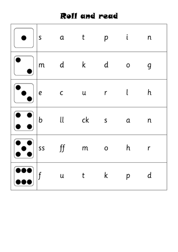 Roll and Read Phase Two Sounds | Teaching Resources