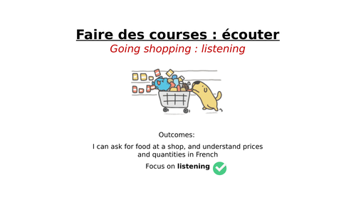 Faire des courses - listening lesson | Teaching Resources