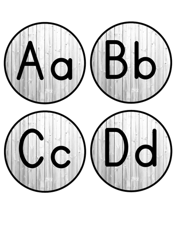 Alphabet Cards White Wood | Teaching Resources