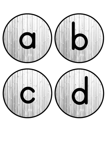 Upper + Lower Case Alphabet Cards White Wood | Teaching Resources