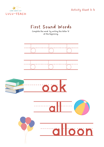 'b' Sound Phonics Activity Sheets | Teaching Resources