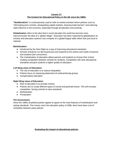 Education- Educational Policy 2 | Teaching Resources