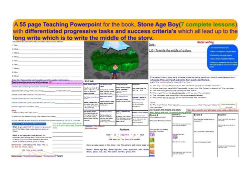 Stone Age Boy-writing the middle of story | Teaching Resources