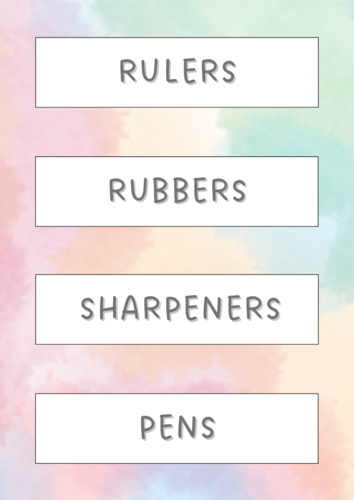 Tray labels pastel themed | Teaching Resources