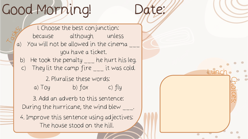 Year 4 Autumn 1 SPaG Morning Slides | Teaching Resources
