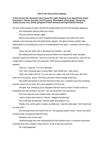 AQA English Language Paper 1: Q3 Salt To The Sea | Teaching Resources