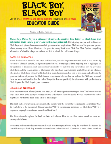 Black Boy, Black Boy by Ali Kamanda and Jorge Redmond Educator Guide ...