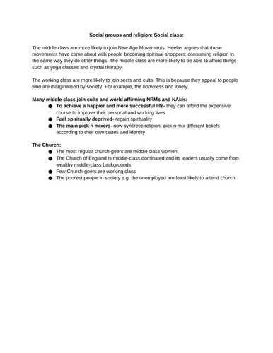 Belief Systems- Social Class and Religion | Teaching Resources