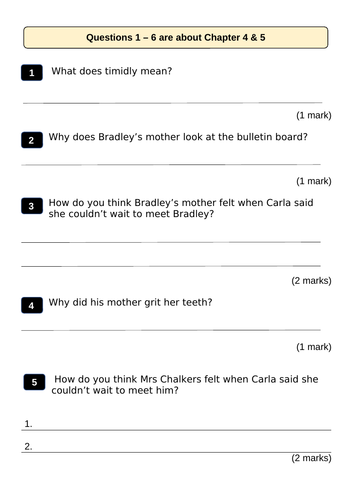 There's A Boy in the Girl's Bathroom SAT style reading questions and ...