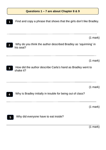 There's A Boy in the Girl's Bathroom SAT style reading questions and ...