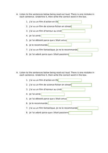 Films - listening lesson | Teaching Resources