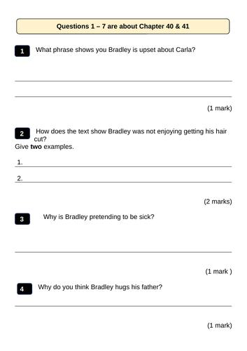 There's A Boy in the Girl's Bathroom SAT style reading questions and ...
