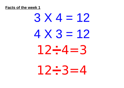 21 multiplication and division facts with visual part whole ...